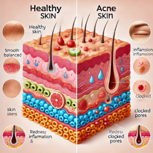 Understanding Acne: Anatomy of Skin Layers and Sebaceous Glands